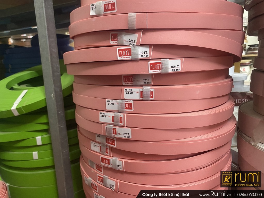 Bán chỉ nẹp nhựa PVC RUMI dán cạnh gỗ Công Nghiệp tại Hà Nội